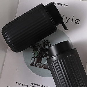 BSDISP Ceramic Foam Hand Dish Liquid Black Soap Dispenser for Bathroom, 12 oz Refillable Lotion Soap Dispenser with Black Pump, Modern Home Bathroom Decor