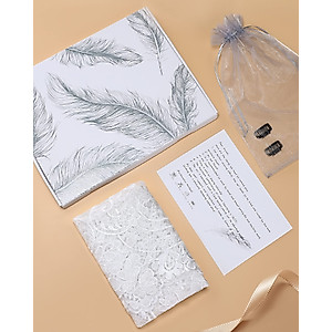 Bozidol Chapel Mantilla Christian Latin Mass Veils for Religious Prayer Orthodox Lace Head Covering Veil with Gift Box (White)