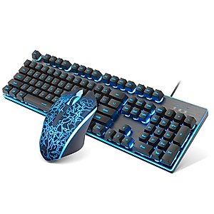 Wyyggnb Gaming Keyboard Computer E-Sports Game Mechanical Keyboard and Mouse Set, Wired Computer USB Interface Keyboard