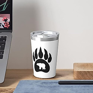 12oz Tumbler Native America Bear Claw Stainless Steel Cup With Straw And Lid Spill Proof Bulk Double Wall Vacuum Reusable Water Tumblers For Cold Hot Drink