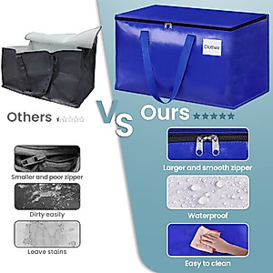 HomeHacks Moving Bags, 8-Pack Heavy Duty with Strong Zippers and Handles Collapsible Moving Supplies, Storage Totes for Packing & Moving Storing 93L (Blue)