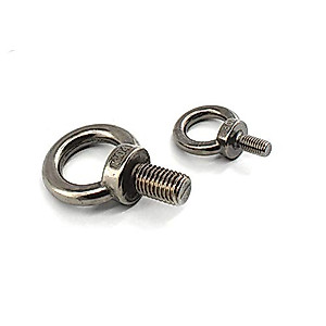 304 Stainless Steel M10 Lifting Rigging Eyebolt Ring Shaped with Standard Length of Thread Pack of 6 pcs