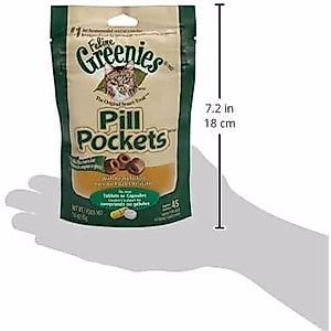 Greenies Pill Pockets Salmon Treats For Cat, 1.6 oz, Pack of 3