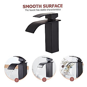 Homoyoyo Bathroom Faucet Replaceable Sink Faucet Kitchen Faucet with Sprayer Kitchen Sink Sprayer Waterfall Sink Black Sink Faucets for Bath Sinks Household Accessories Stainless Steel