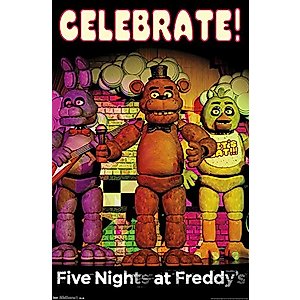 Trends International Five Nights at Freddy's - Celebrate Wall Poster, 22.375" x 34", Premium Unframed Version