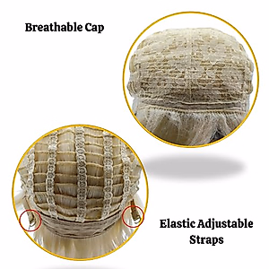 FESTIVAL PARTY Blonde Super Star Short Wig, for Men and Women, Heat Resistant Fiber Synthetic, Costume Halloween Cosplay and Party