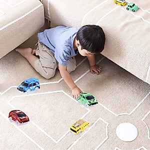 QUOXO 4 Pack Tracks Cars Replacement ONLY, Glow in The Dark Racing Car Track Accessories for Kids Boys and Girls