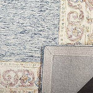 Safavieh Aubusson Collection 5' x 8' Blue/Pink AUB101M Handmade Traditional Premium Wool Area Rug