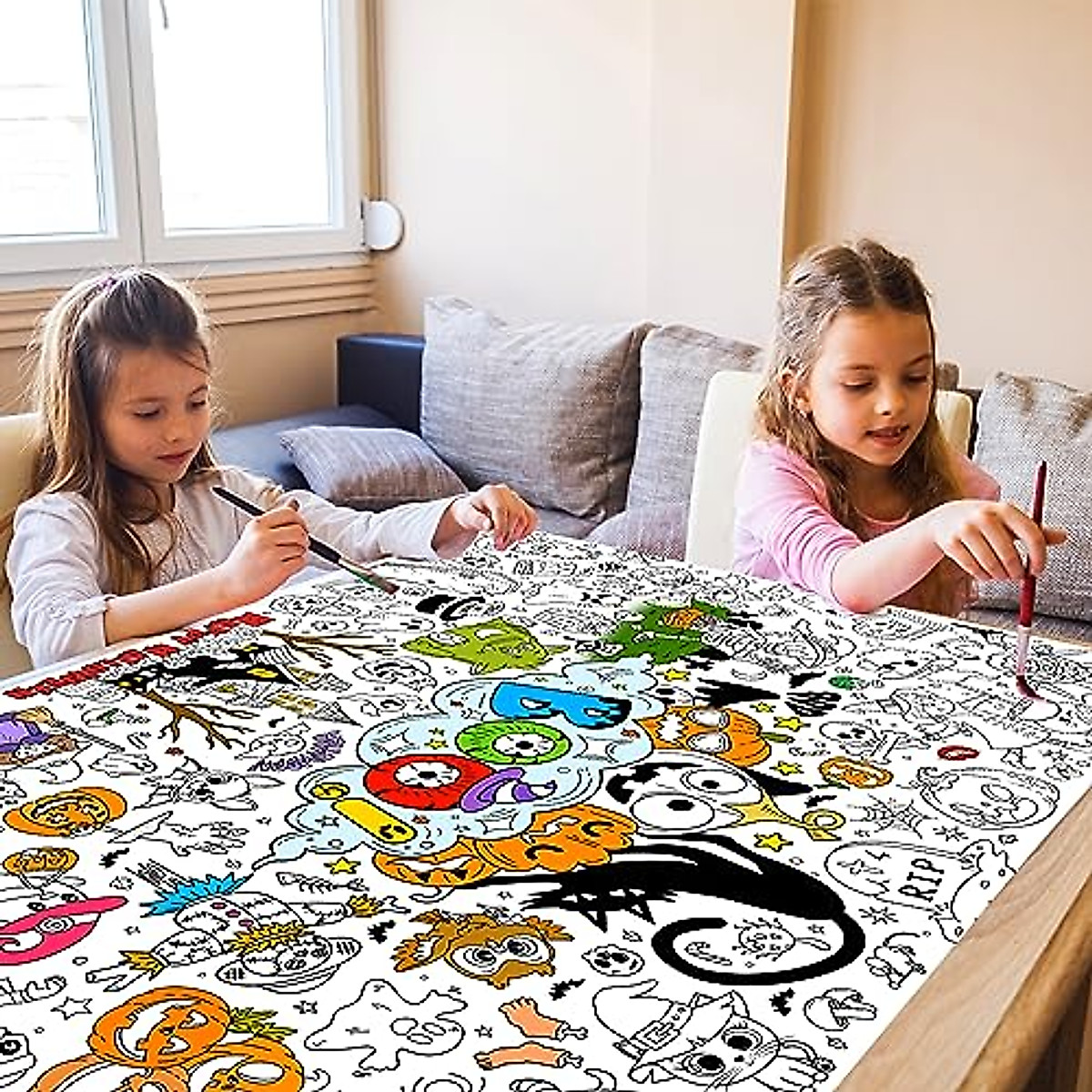 Giant Halloween Coloring Poster for Kids' Parties