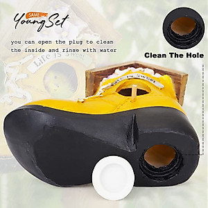 Hanging Yellow Shoe Bird House for Outside, Unique Birdhouses Outdoor for Home Garden Decor, Resin Handicrafts, Easy to Install and Clean, Great Birdhouse Gift, SAME YOUNG SET