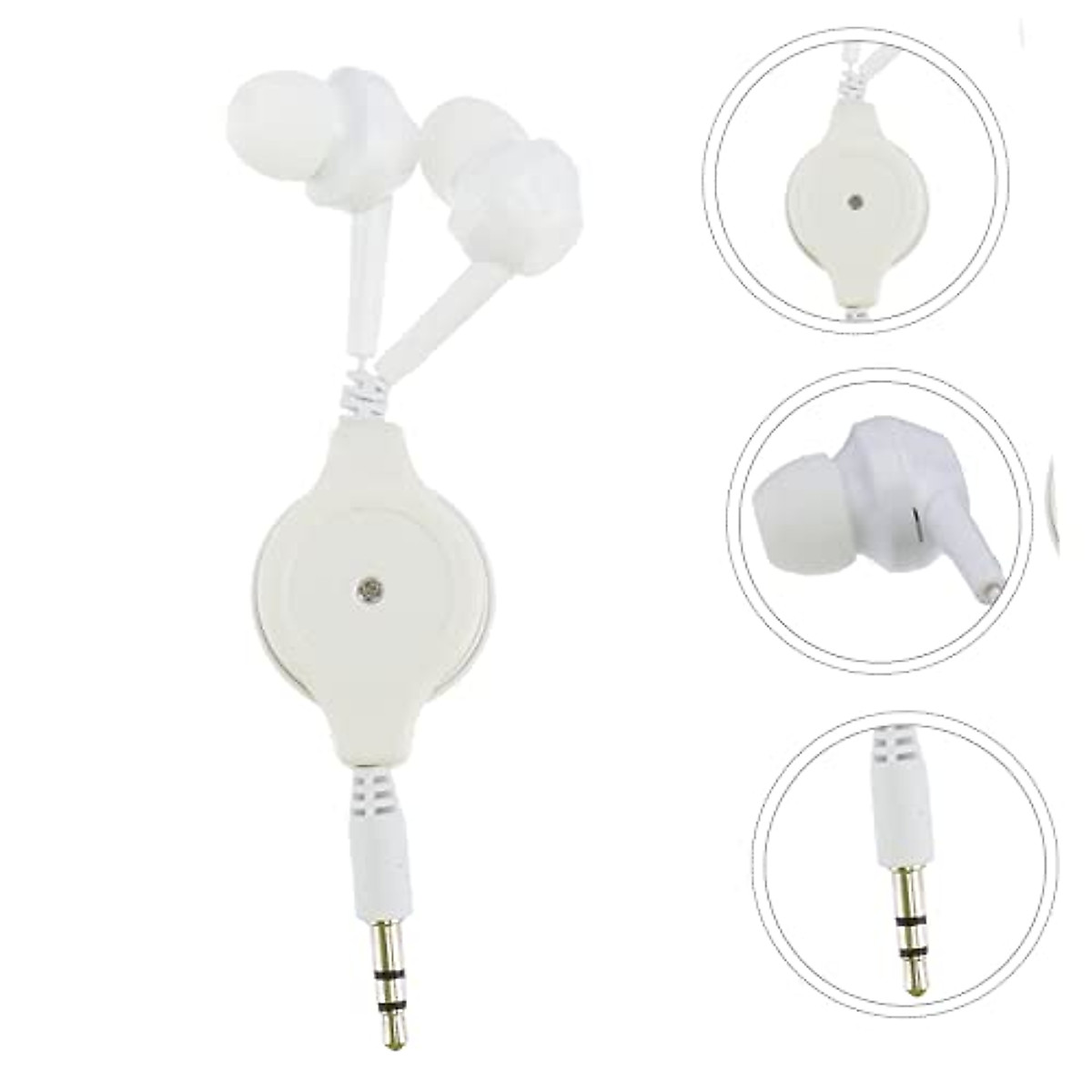 UKCOCO Wired Headphones Noise Cancelling Headphones Wired Ear Buds Headphone Wrap Noise Canceling Headphones Retractable Headphones Earplugs Earphone Soundproof Plug Sponge White
