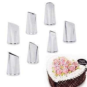 Cake Decorating Tool Kit, 7pcs Stainless Steel Icing Piping Nozzle Tips, 4pcs Cake Flower Nail and 1 Flower Lifters for Cake Fondant Cupcake