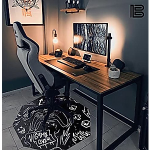 Blek Designs - (47” x 47”) Anti-Slip Gaming Chair Mat, Office Chair Mat for Hardwood Floor & Tile, Scratch Resistant Desk Chair Mat, Rug for Rolling Chair, Computer Chair Mat for Home Office, Pack-1