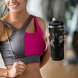 Black Labrador Travel Coffee Mug Stainless Steel Water Bottles Insulated Water Bottle Travel Mug Insulated Tumblers Travel Coffee Tumbler 12 Oz Coffee Tumbler Travel Cup