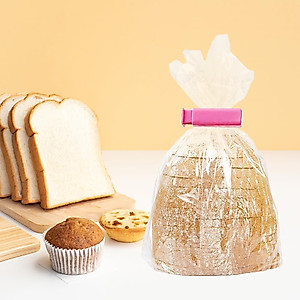 wanh Bread Bag Clips Reusable,Snack Bread Wrapper Sealing Clip to Keep Bread Fresh, Bread Ties Bag Closures Closer Cinchers,Squeeze and Lock Bread Clips for Food Storage (8Pcs Pink)