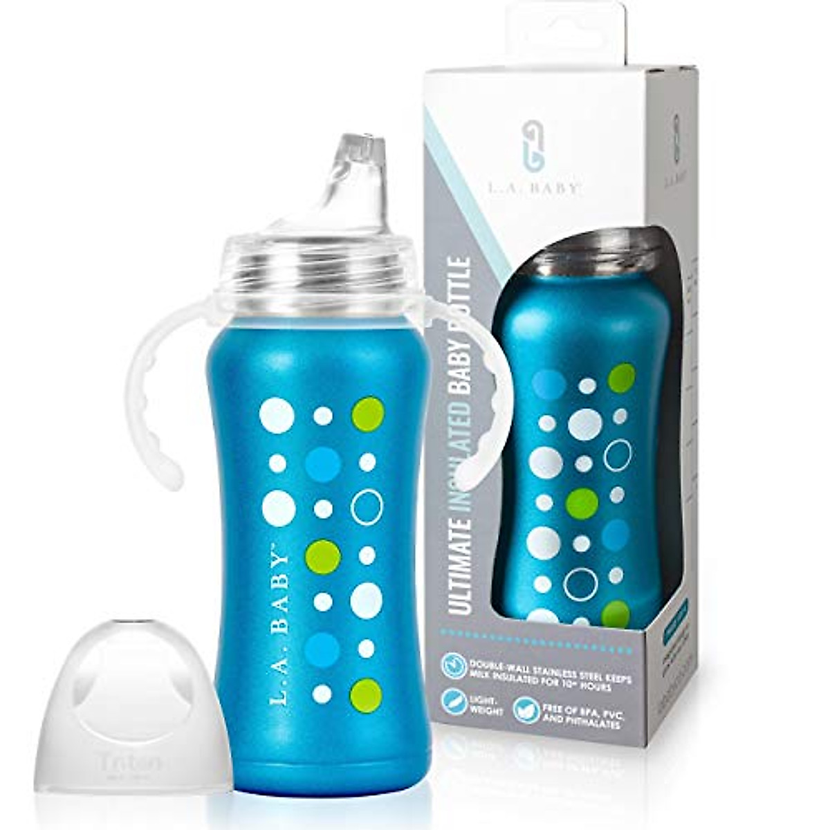 Ultimate Stainless Steel Sippy Cup | 9oz Insulated Sippy Cup for Toddlers Insulates 10+ Hours | Leak-free, Non-toxic Medical Grade Silicone and Stainless Steel Sippy Cup for Baby - Blue