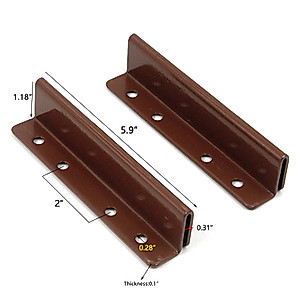 Bitray 2 PCS Bed Frame Bed Post Double Hook Slot Bracket Bed Hanging Slot Hardware Attachment Bracket Hanging Piece Bed Hook Plates with Screws(5.9inch Length)
