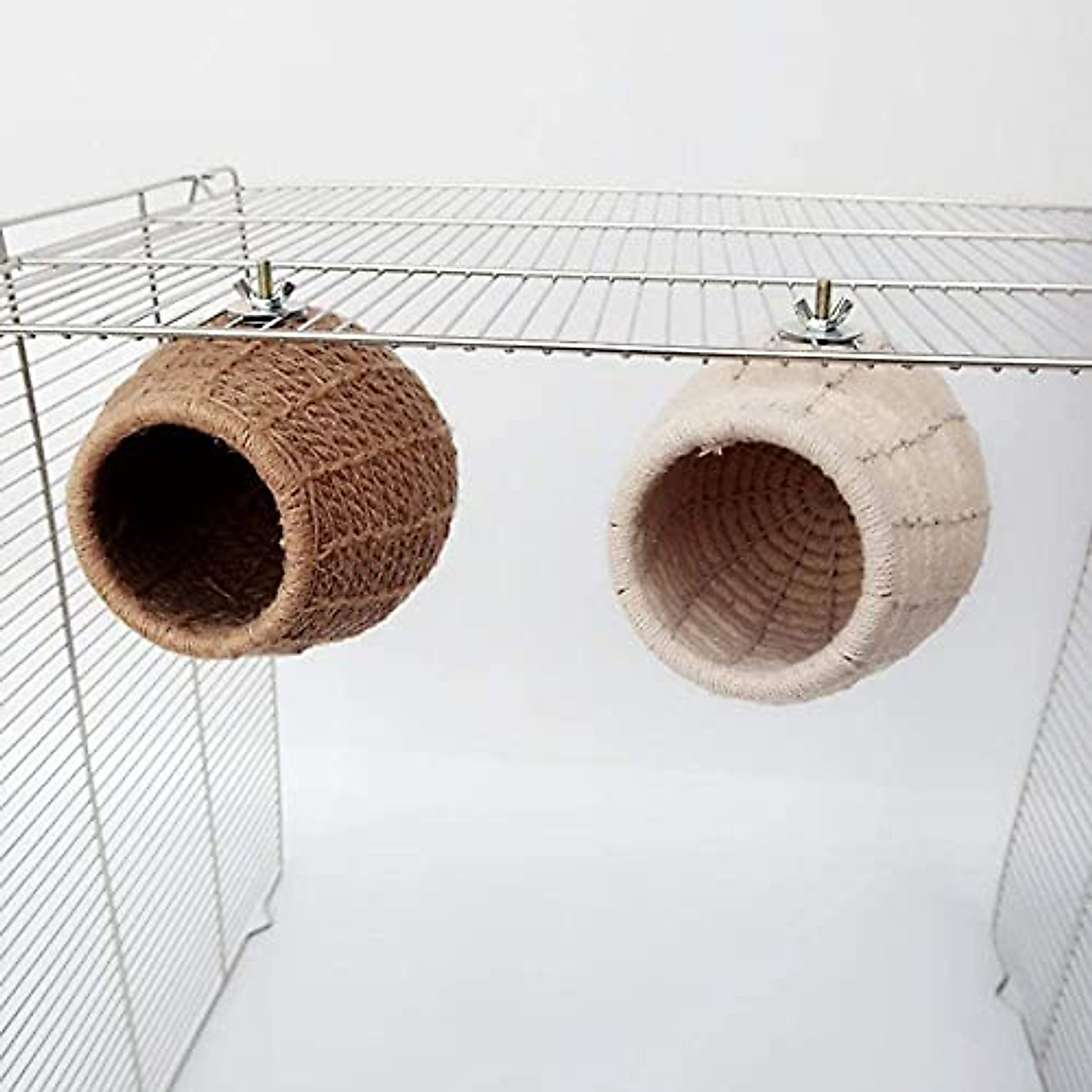 Litewoo Bird Breeding Nest Warm Rope Bed House for Small Medium Bird Parrot Parakeet Conure Cockatiel Canary Finch Lovebird Budgie (D: Hemp Rope)