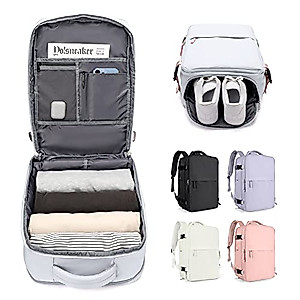 UPPACK Travel Backpack For Women Men Travel Bag Watreproof Hiking Backpack College Laptop Backpack for Traveling on Airplane Travel Essentials Carry on Backpack Flight Approved(Grey)