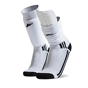 Franklin Sports Sports Youth + Adult Soccer Shin Guard Socks - Adults + Kids Soccer Socks with Built-In Shin Guards - Protective Soccer Gear for Kids + Adults - Black or White - Assorted Colors May Vary