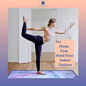 KIFFACY Travel Yoga Mat Foldable Lightweight - Non-Slip 1.5mm Thin Travel Hot Yoga Mat for Yoga Pilates Fitness Exercise, Light Eco Natural Rubber Portable Washable Suede Folding Mat w/Bag