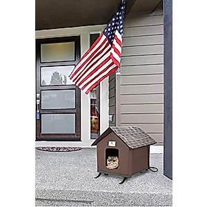 Heated Cat Houses for Outdoor Cats, Elevated, Waterproof and Insulated - A Safe Pet House and Kitty Shelter for Your Cat or Small Dog to Stay Warm & Dry