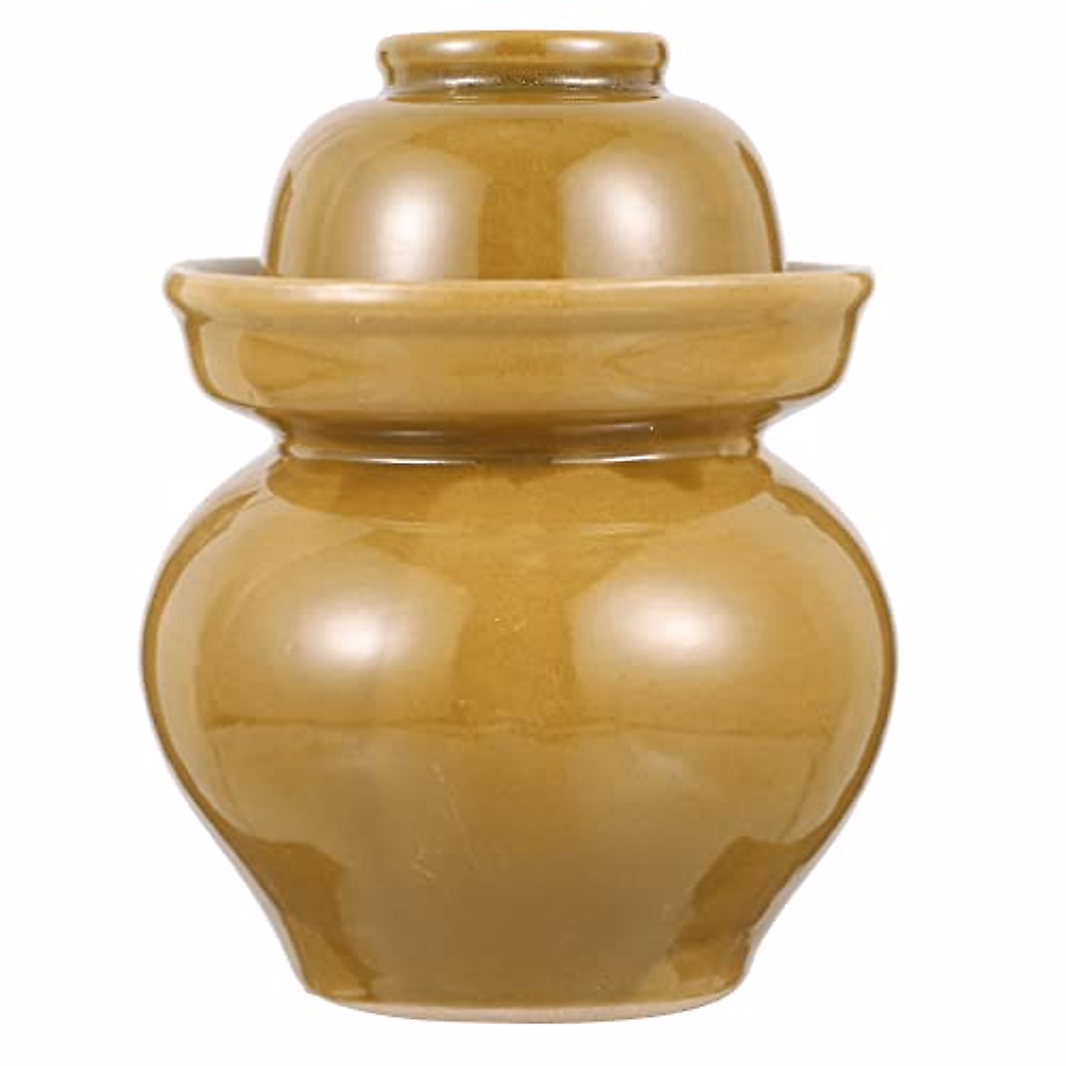 KOAIUS 1kg Terracotta Traditional Chinese Fermenting Jar Stoneware Pickles Jar with Water Sealed Airlock Lid Ceramic Food Canister Bottle for Pickling Kimchi Sauerkraut jar