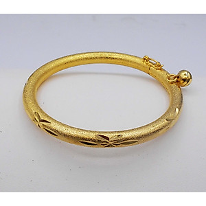 Arrawana77 Bangle Gold Plated 23K 24k Thai Baht Yellow Gold Filled Bracelet Women Jewelry form Thailand