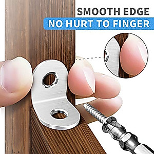 40PCS L Bracket Corner Brace, Stainless Steel L Brackets for Shelves, Metal Corner Bracket, Small Right Angle Bracket for Wood Furniture Chair Drawer Cabinet with 80PCS Screws (0.79 x 0.79 inch)
