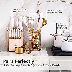 Gold Measuring Cups and Spoons Set - Stackable, Stylish, Sturdy 8-Piece Gold Measuring Cups and Gold Measuring Spoons Set - Cute Measuring Cup Set, Gold Kitchen Accessories, Gold Kitchen Utensils