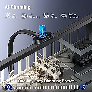 Kary LED Desk Lamp, 24W Architect Desk Lamp with Clamp 31.5" Wide Office Light 1800LM Large Bright Desk Lights with Auto Dimming, 5 Color Modes, Timer, Tall Desk Lamps for Home Office