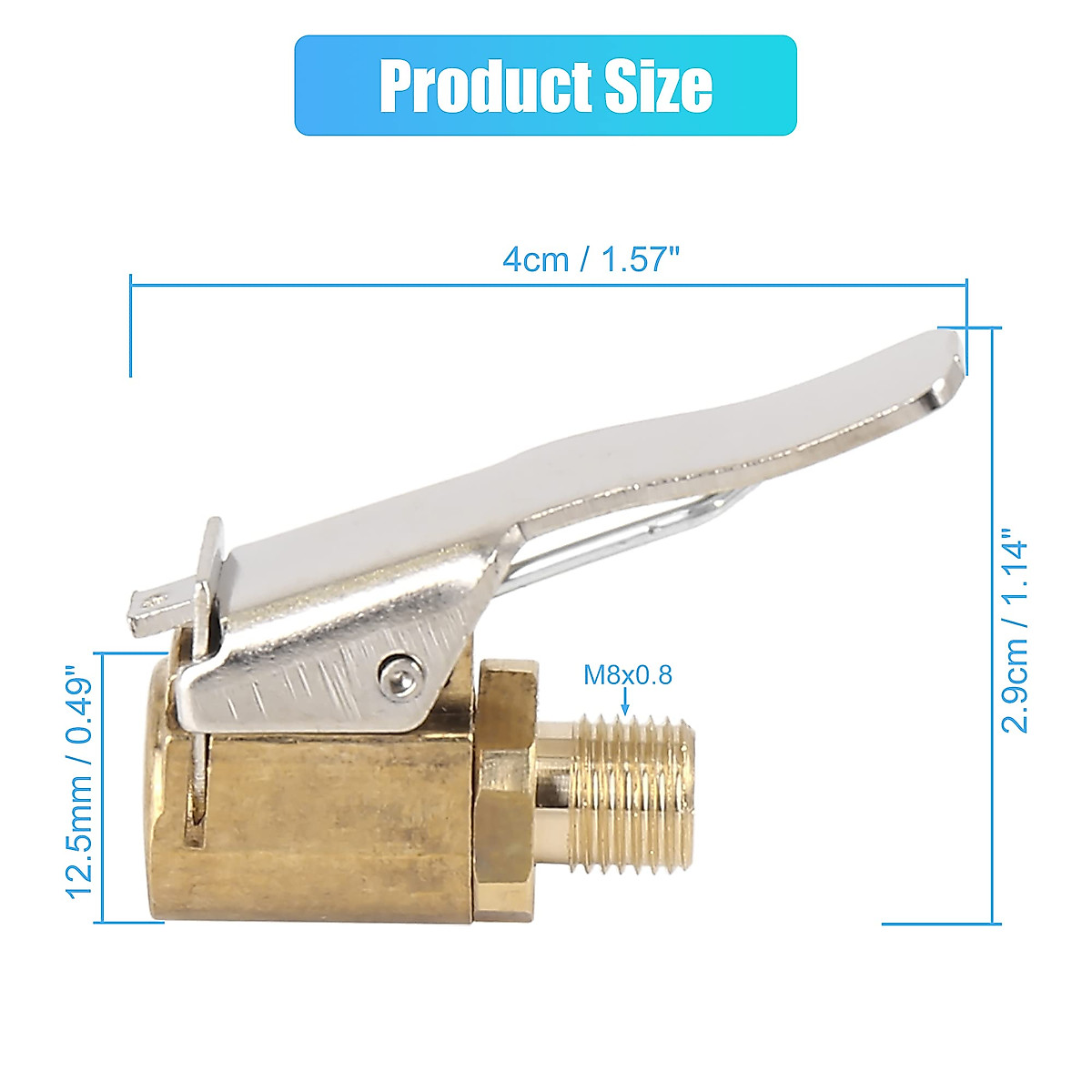 X AUTOHAUX 2pcs Tire Chuck with Clip Adapter Air Chuck Tire Inflator Compressor Pump Connect Accessories for Vehicle