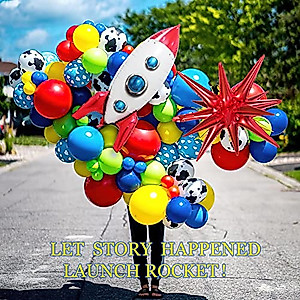 Toy Inspired Story Balloons Arch Garland kit Red Blue Yellow Green Balloon +Cow Boy Star Rocket Balloons for Kid Toy Theme two infinity and beyond birthday decorations
