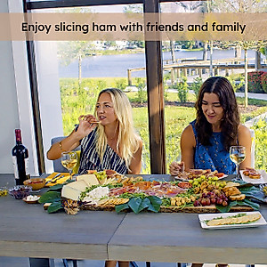 Monte Nevado Folding Ham Stand - Carving Knife and Sharpener Included - Iberico, Serrano and Prosciutto Ham Holder Stand - Easy to Assemble, Lightweight, Portable - Soporte Jamonero Plegable