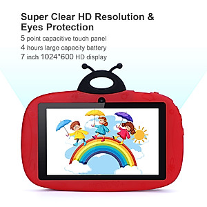 C idea 7 Inch Tablets for Kids,Android 12 Kids Tablet Age 2-5,32GB ROM+1TB Storage Expandable,Iwawa Pre-Installed Small Smart Kids Tablets for Girls Boys Children Educational(Ladybug)