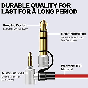 Replacement Red Aux Auxiliary Pro and Detox Edition Cable Wire Cord for Monster Solo Beats Studio Headphones by Dr Dre Solo Studio Solohd Headphones Cable