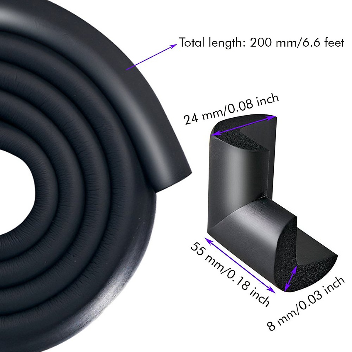 CSXD Grey Edge Protectors Baby Safety Table Guards Childproofing Protection, 6.6 Feet Edging