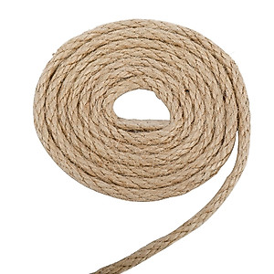 PetierWeit Natural Jute Twine Hemp Rope 164 Feet 6mm(1/4 Inch) Hemp Rope Soft Durable Rope Without Nasty Chemical Smell Excellent for Ribbon Wrap and Other Crafts Accessory