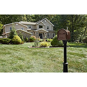 Architectural Mailboxes Hillsborough Galvanized Steel Post Mount Mailbox, Compatibility Code J, 5593C-CG-10, Copper, Large Capacity