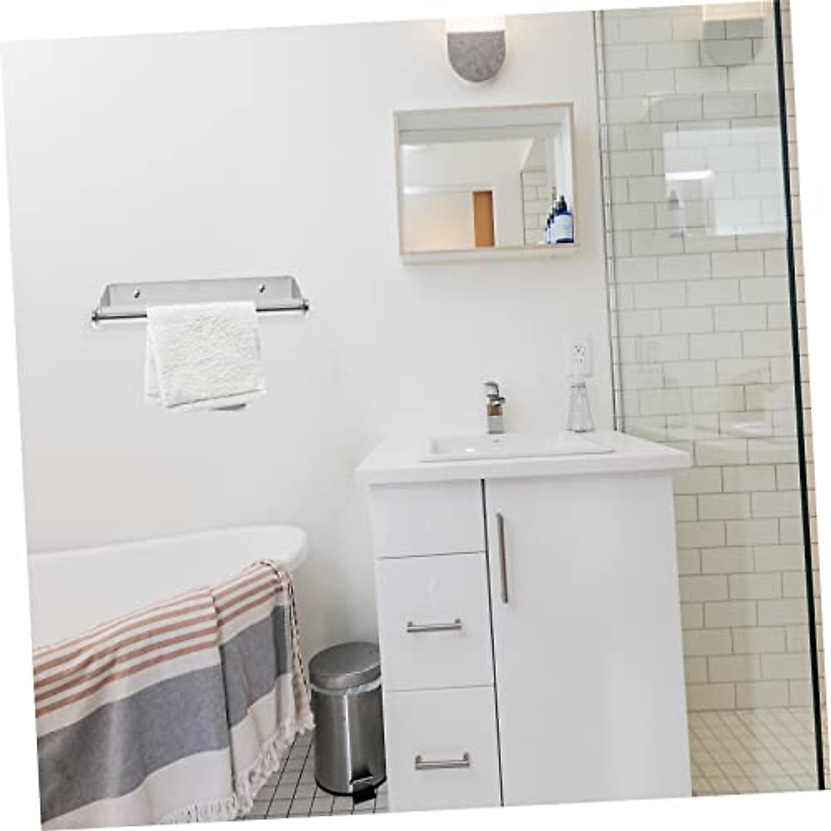 DOITOOL 5pcs and Single Holder Towel Rack Shelf Plastic Toilet Racks Mount Dispenser Organizer Wall Steel Gold Stainless Wrap with Cm Rod Metal Screws Hangers Kitchen for Mounted Bar