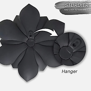 Decointo Blue Metal Flower Wall Decor, 13" Flower Sculpture Home Decor for Bedroom, Living Room, Bathroom, Kitchen, Garden, Patio Porch - Rustic Floral Wall Art Hanging Decorations