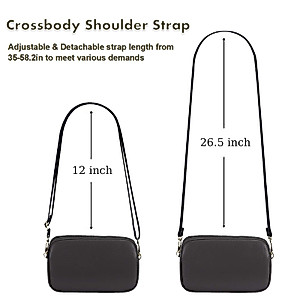 Small Crossbody Bags for Women Genuine Leather Crossbody Purses Trendy Clutch Purse Shoulder Handbag (Black)