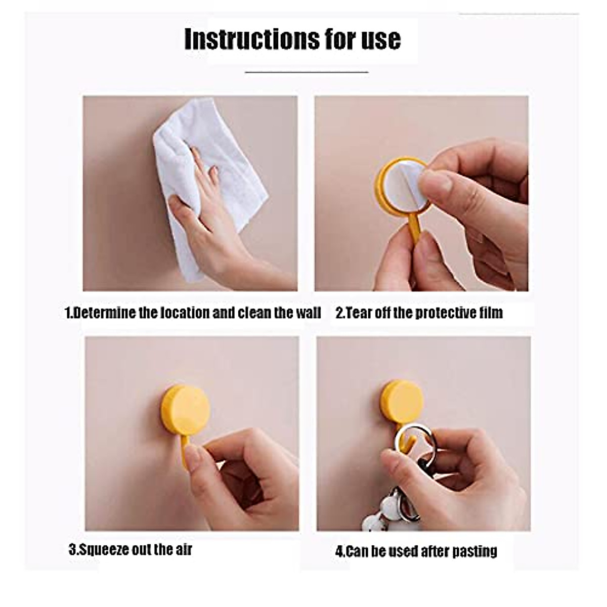 Wall Hooks,Command Hooks(10pcs),Multifunctional Seamless Wall Hooks,Suitable for Towel Hooks,Hooks for Hanging Coats,Shower Hook,Curtain Hooks,Door Hook