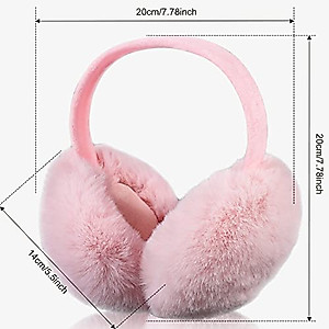 KINBOM Winter Ear Muffs, Cute Ear Muffs Winter Women Foldable Earmuffs Women Winter Earmuffs Ear Covers for Winter Cold Weather Outdoor (Pink)