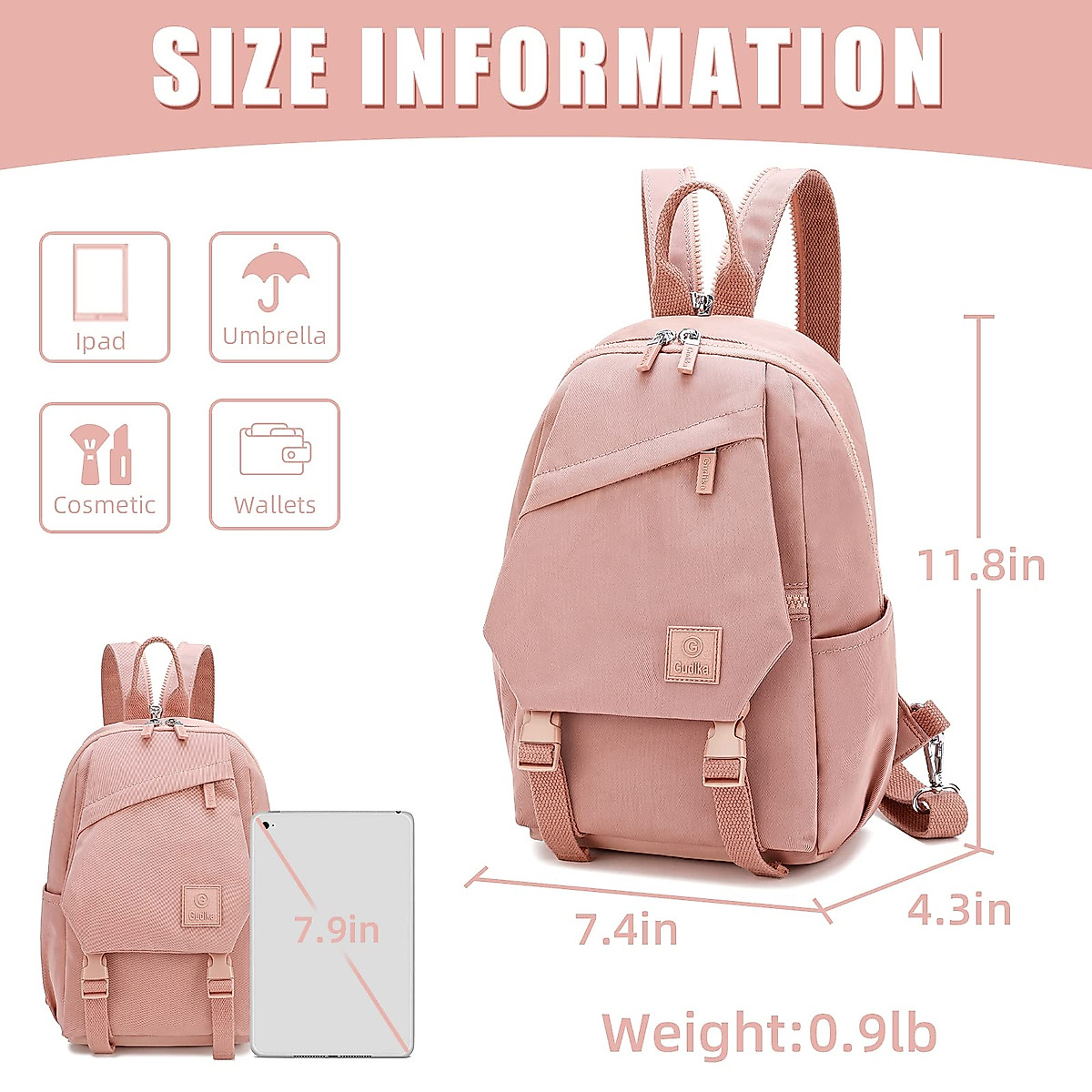 Vendra Moka Mini Waterproof Backpack Purse for Women and Men,Small Travel Daypack