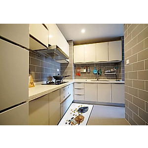 ZHIMI Kitchen Rug Anti Fatigue Kitchen Floor Mat ﻿Watercolor Owls with Butterfly Standing Runner Long Carpet Non-Slip Laundry Rug Rectangle Entryway Mat 39 x 20 Inch