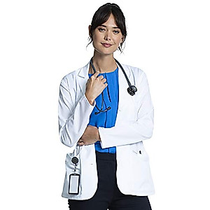 Cherokee Women Scrubs Lab Coat 28'' Consultation CK451, M, White