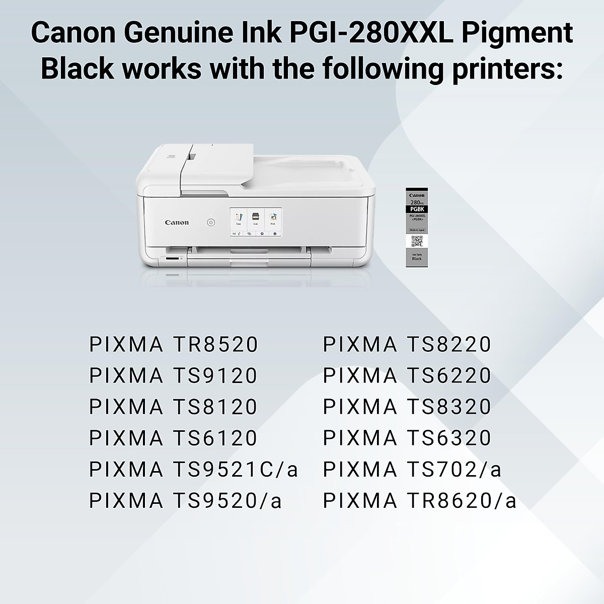 Canon PGI-280 XXL Pigment Black Ink Tank, Compatible to: TS8120, TS6120, TR7520, TR8520, TS9120, TS8120