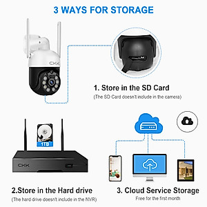 【Pan Tilt Zoom】 Wireless Security Camera System,4pcs 3MP PTZ Cameras Outdoor Indoor, 8 Channel 3MP WiFi Surveillance NVR System with 1TB Hard Drive,Floodlights & Siren Alarm,AI Human Detection