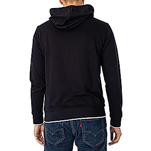 A|X ARMANI EXCHANGE mens Basic Zip Up Hoodie With Chest Logo Hooded Sweatshirt, Navy, XX-Large US